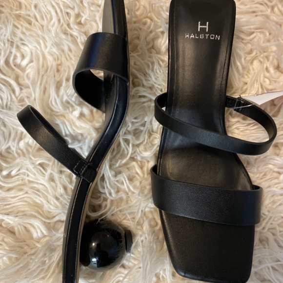 H by Halston | Shoes | Nwt Halston Black Sculptural Heel Black | Poshmark